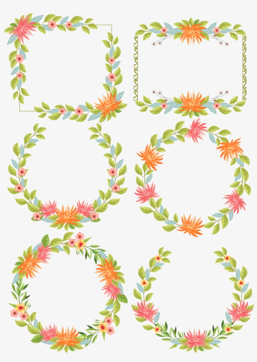 Cartoon Plant Flower Border Png And Psd Floral Design Free