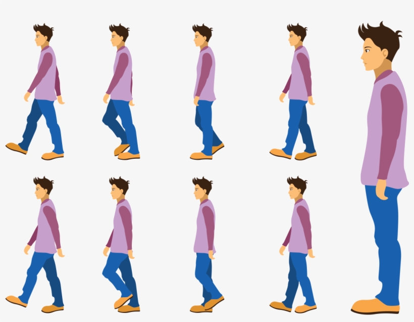 Boy Walking Cycle - Man Walk Cycle Png - Free Transparent PNG Download ...