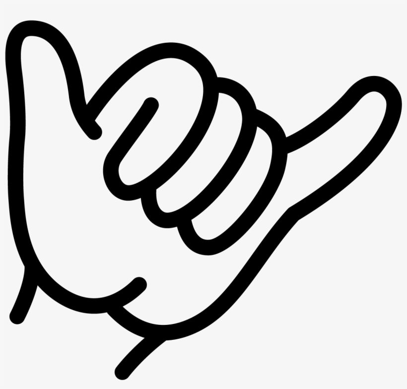 Hang Loose Sticker - White Shaka - Free Transparent PNG Download - PNGkey