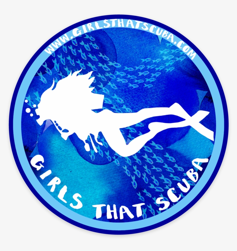 Girls That Scuba Sticker - Scuba Girls Emblem - Free Transparent PNG ...