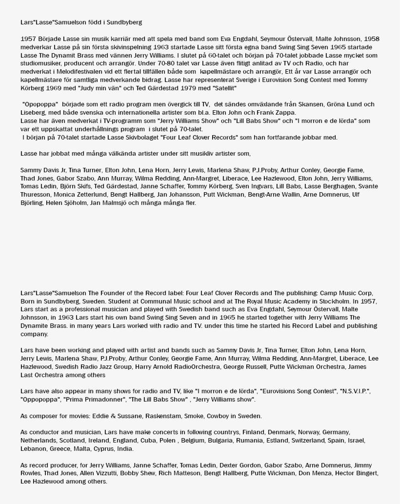 Lars"lasse"samuelson Född I Sundbyberg 1957 Började - Document - Free ...