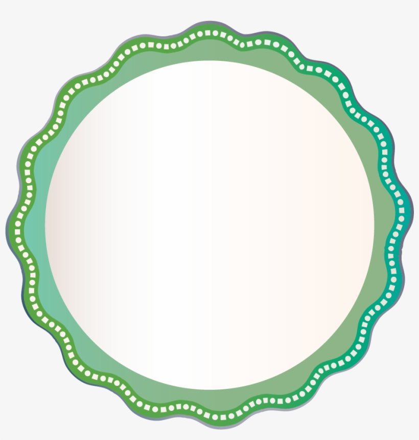 Green Wave Outline White Square Circle Border Badge - Photograph - Free ...