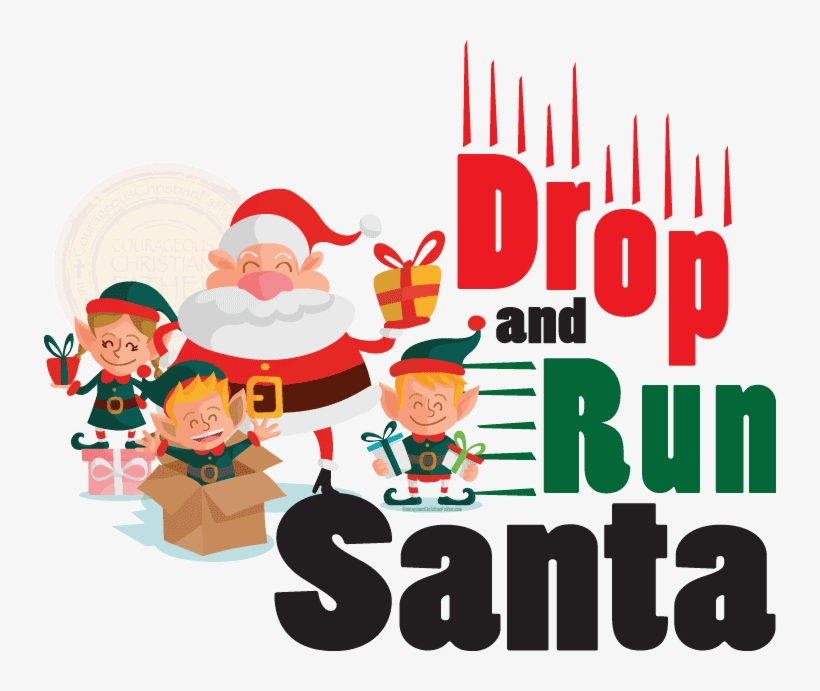 Drop And Run Santa - Cartoon - Free Transparent PNG Download - PNGkey