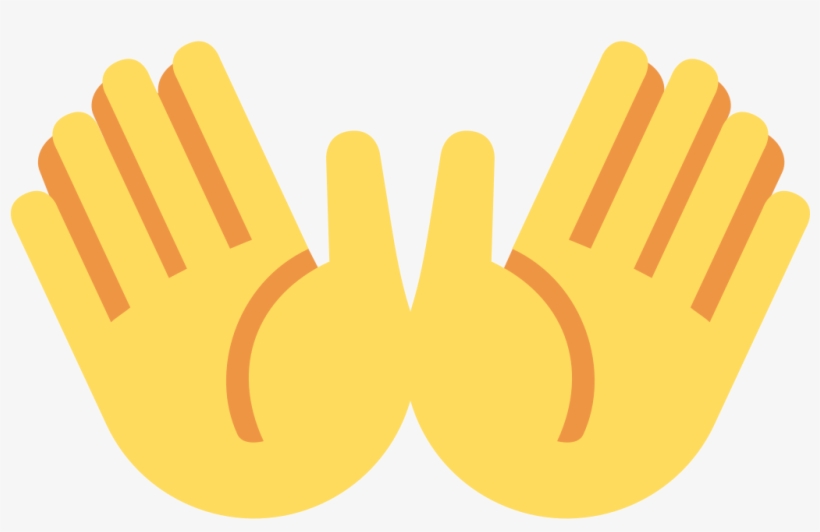 Blushing Emoji With Hands - Open Hand Emoji - Free Transparent PNG ...