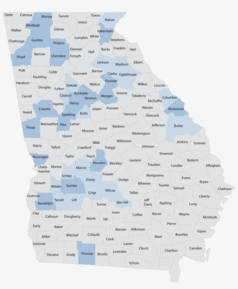 12county Label Vector Georgia Map - Creative Arts - Free Transparent ...