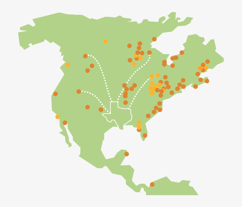 Simplified Migration View Map Of Reported Monarch Sightings - Black ...