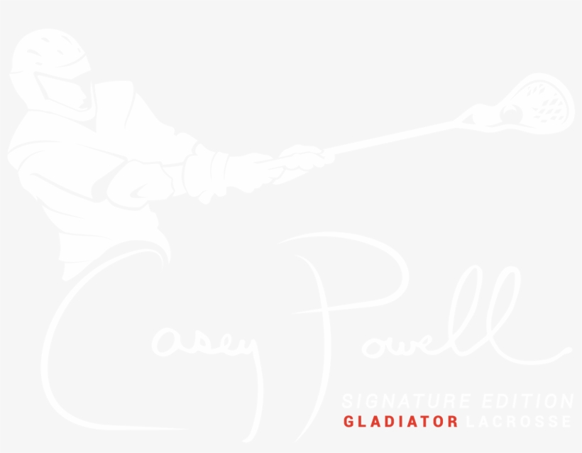 Casey Powell Logo White W Red Gladiator Word - Field Lacrosse - Free ...