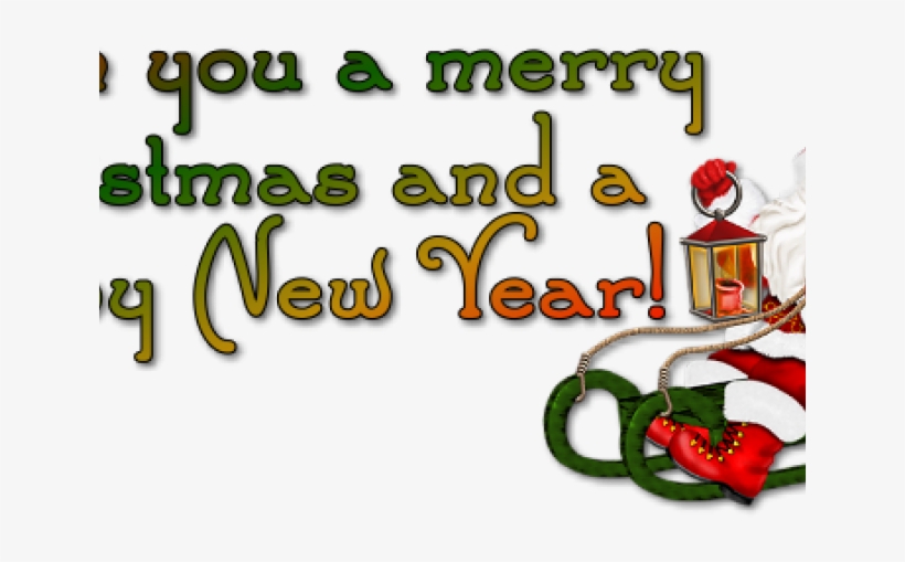 Merry Christmas Text Clipart Happy New Year 2018 Png - Free Transparent ...