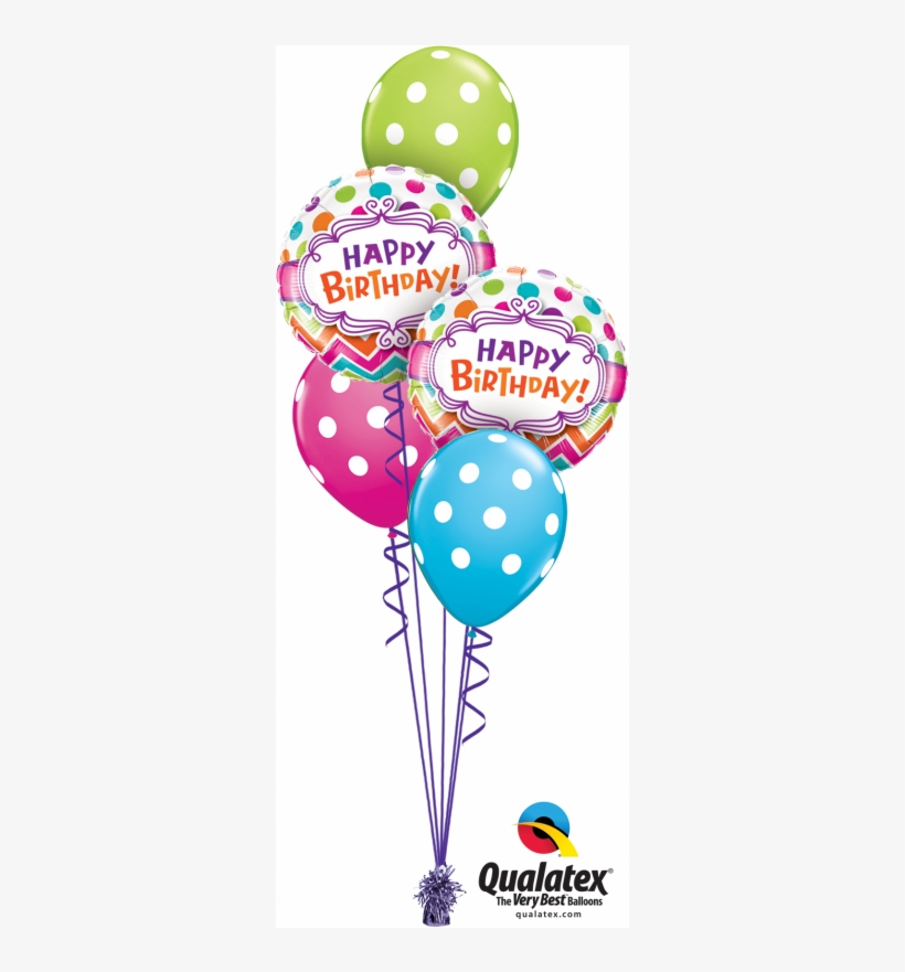 Chevron Dots Birthday Balloon Classic Bouquet Birthday - Balloon - Free ...