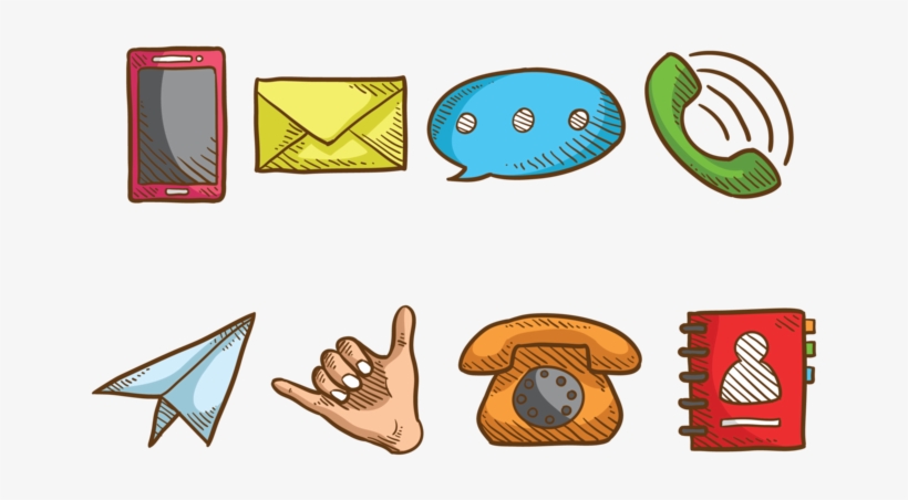 Sketchy Contact Me Icons Vector - Vector Contact Logo Png - Free ...