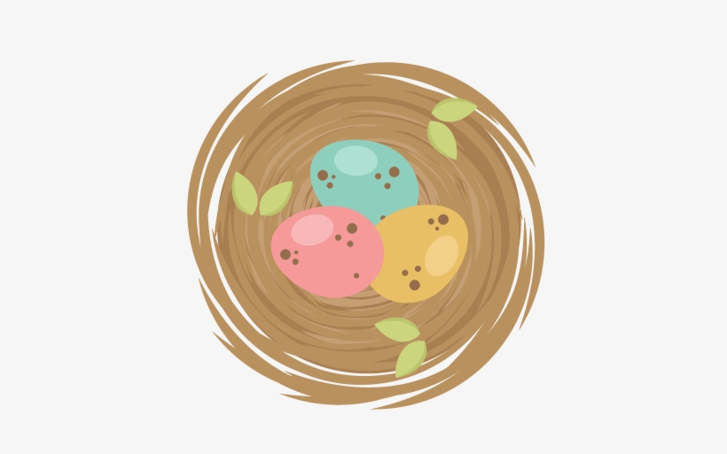Spring Birds Nest Svg Cutting File For Scrapbooking - Bird Nest Clipart ...
