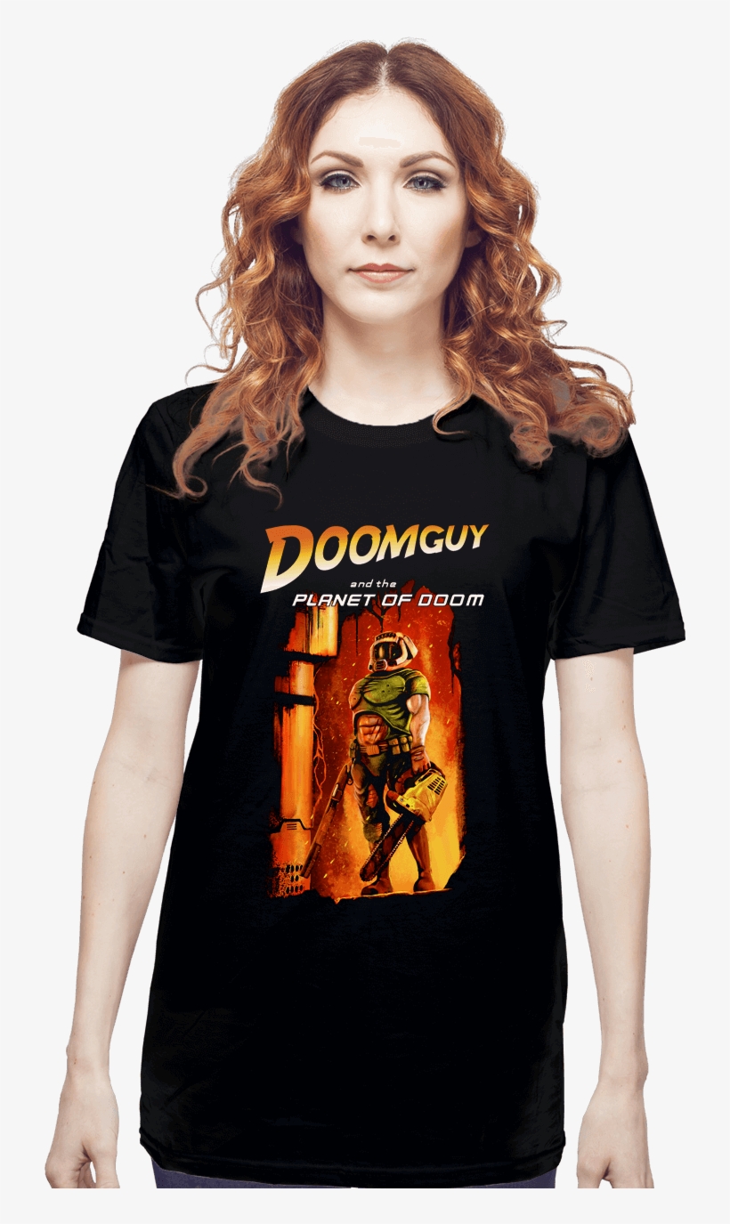 Doomguy & The Planet Of Doom - Shirt - Free Transparent PNG Download ...