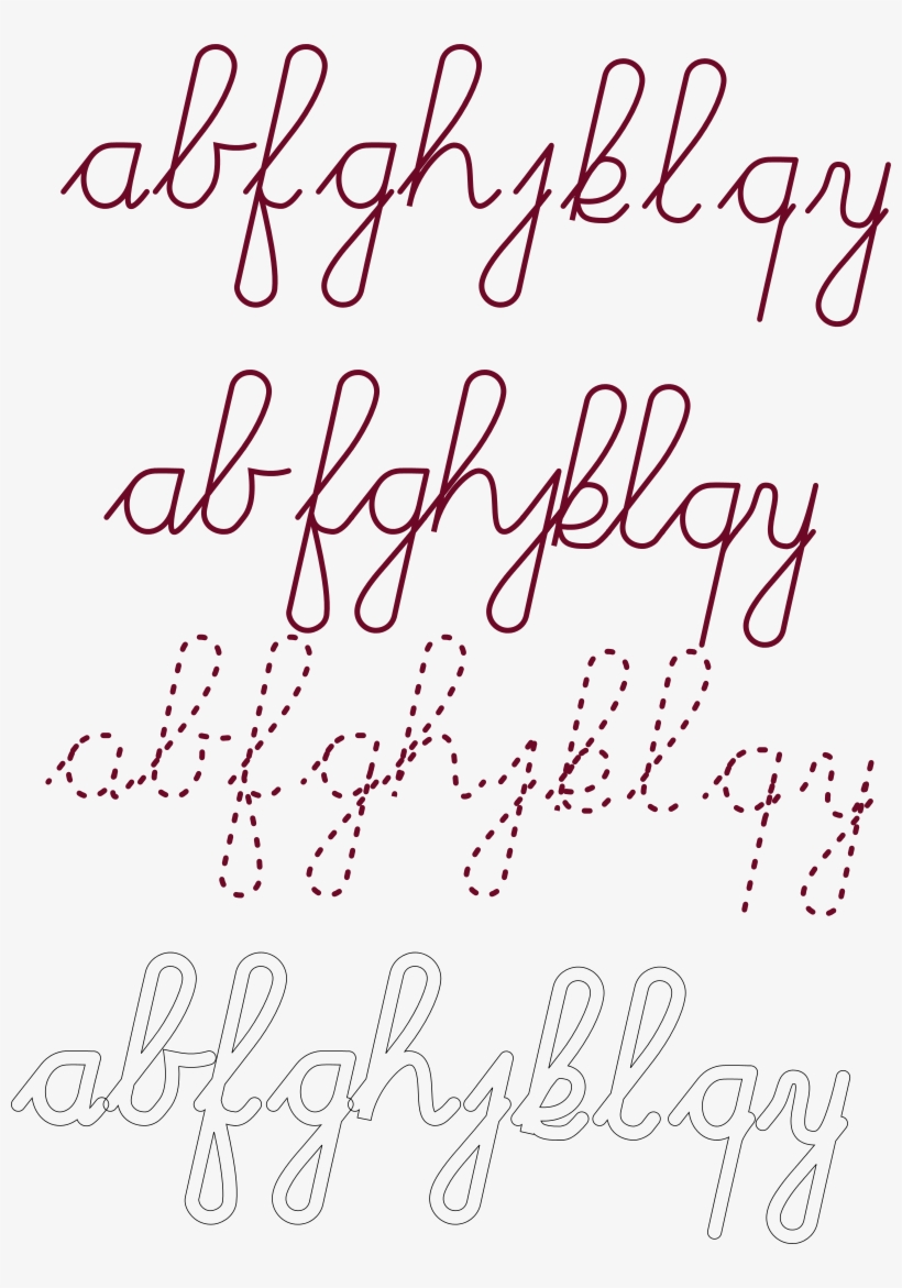 File - 1montessoricursivefont00 - Handwriting - Free Transparent PNG ...