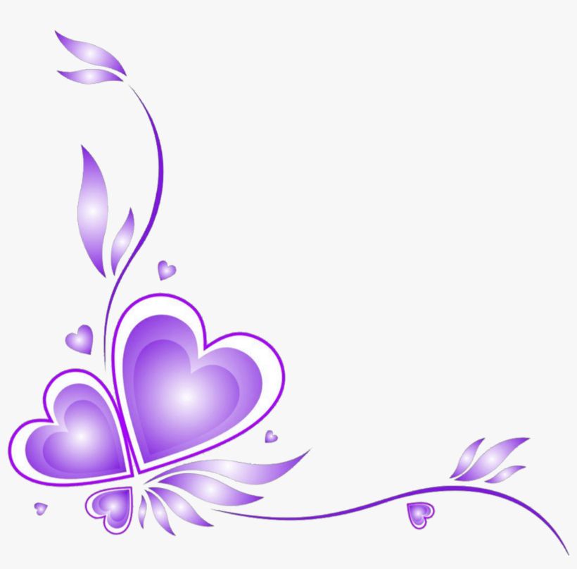 Mq Purple Love Hearts Heart Vector Border Borders - Pink Heart Border ...