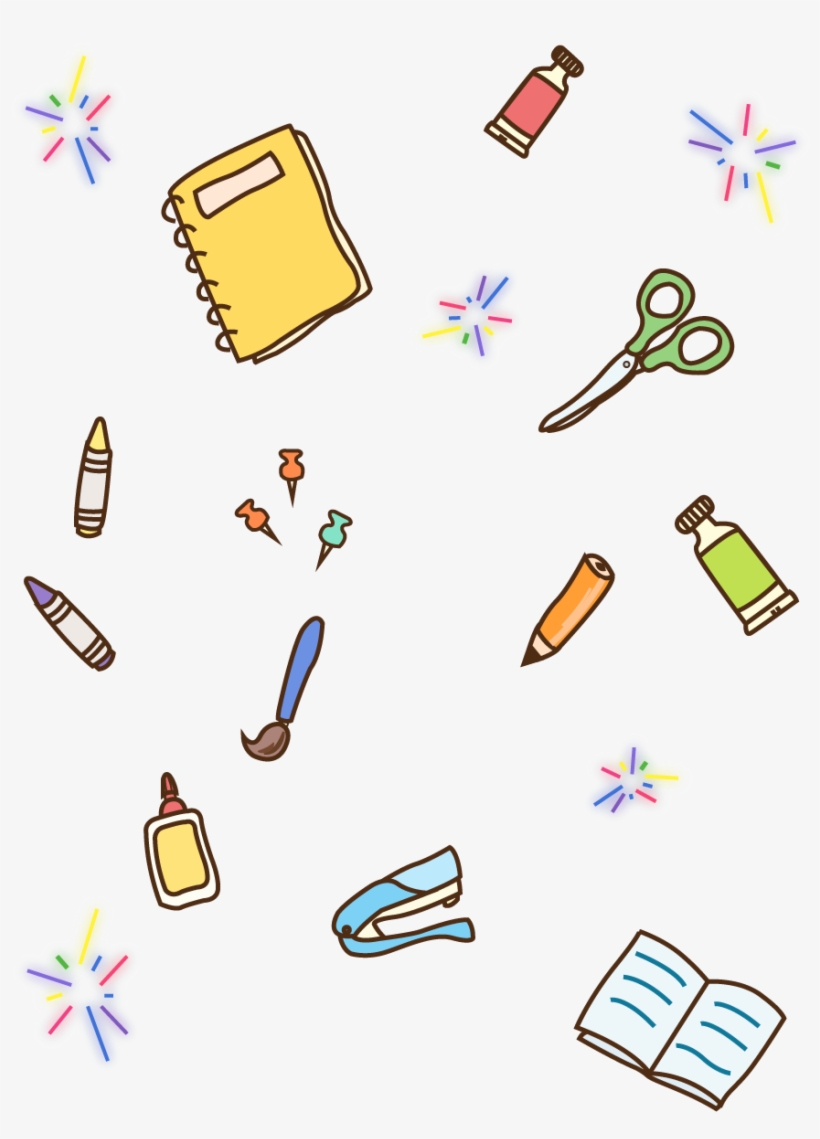 School Supplies Pencil Book Crayons Png And Vector - Free Transparent ...