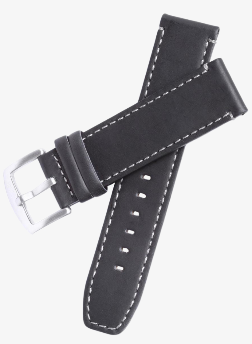 Xeric 22mm Black Leather Strap With Stitching - Strap - Free ...