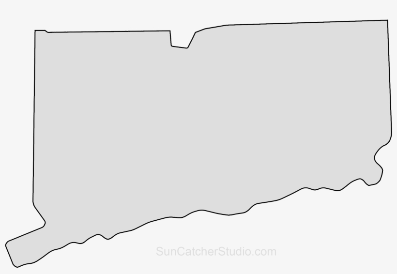 Connecticut Map Outline Png Shape State Stencil Clip - Connecticut ...