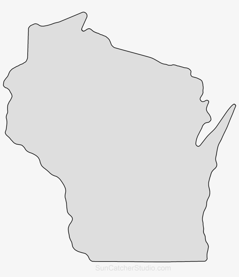 Wisconsin Map Outline Png Shape State Stencil Clip - Hunt Wisconsin ...