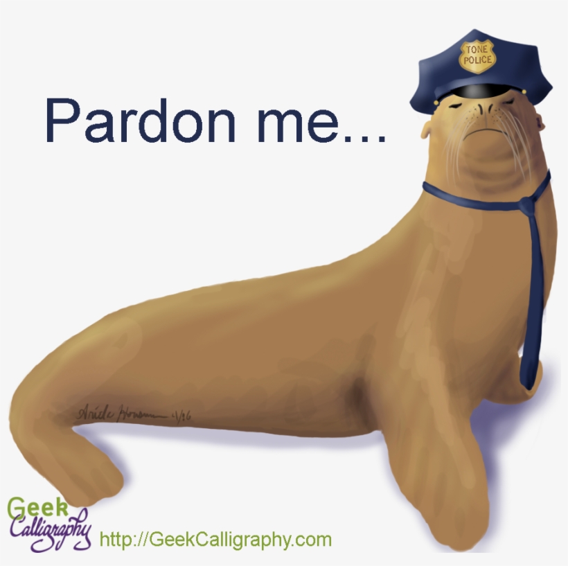 Tone Police Officer Sea Lion Geekcalligraphy - Free Transparent PNG ...