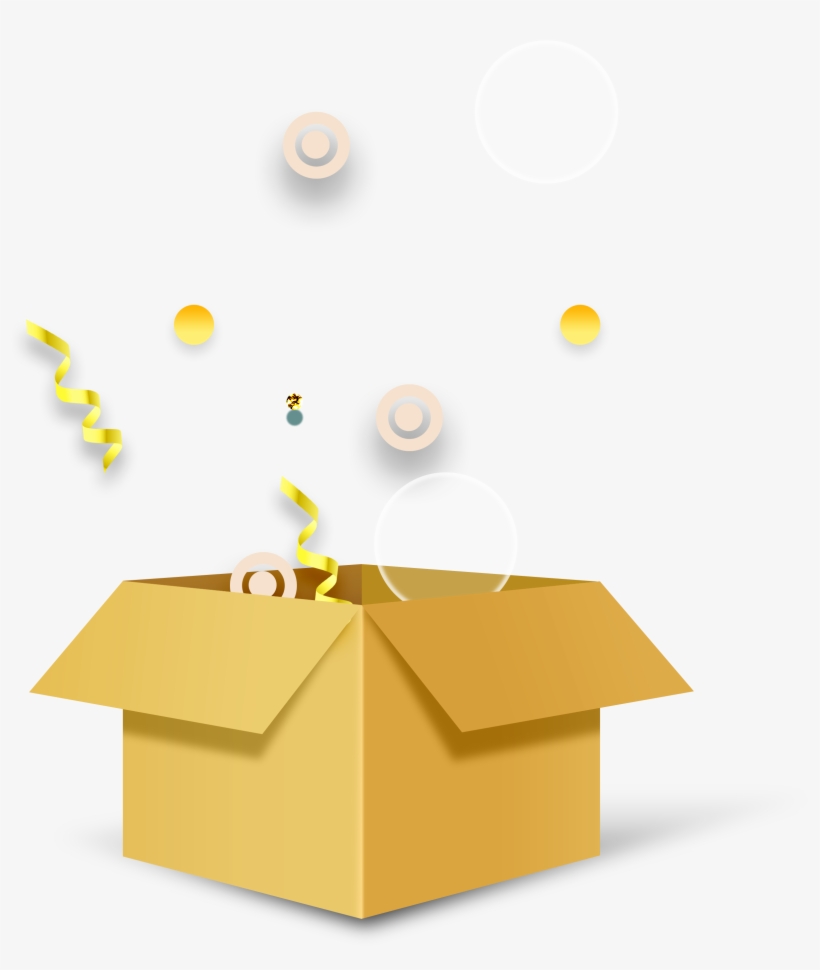 Hand Painted Cartoon Yellow Gift Box Decoration Vector - Cartoon - Free ...