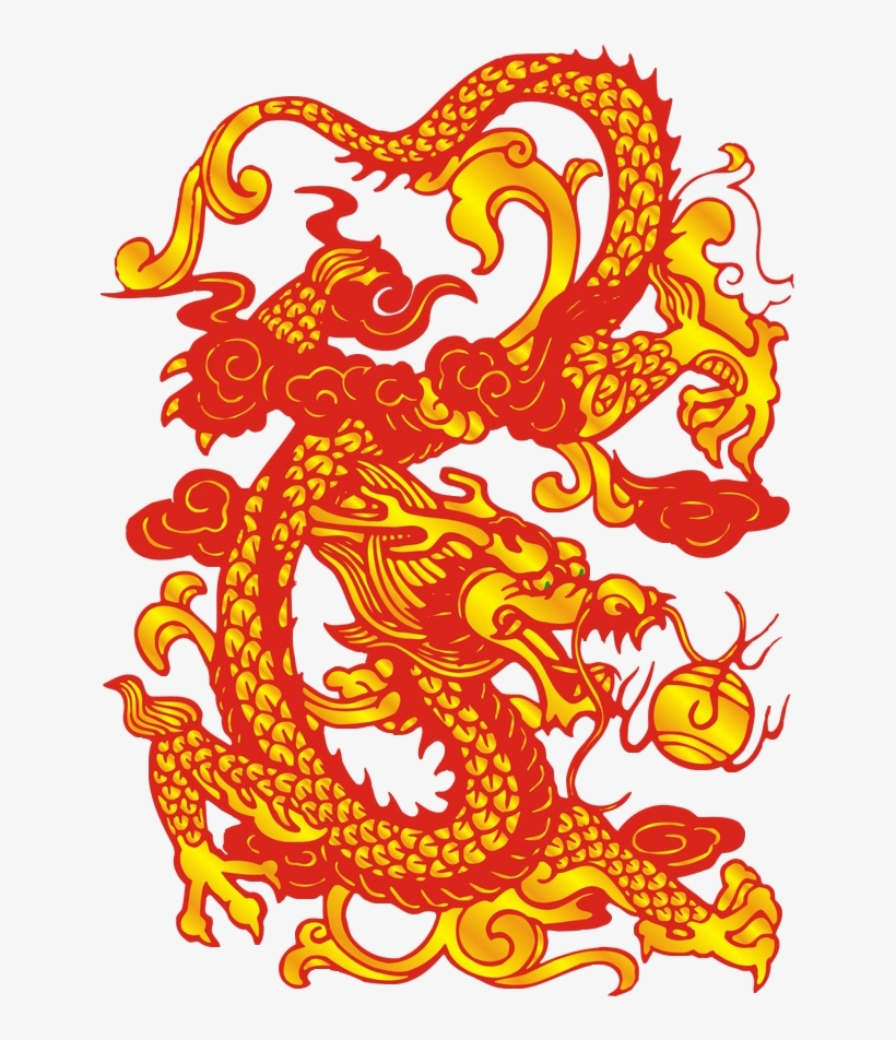 Simple Chinese Dragon Stencil