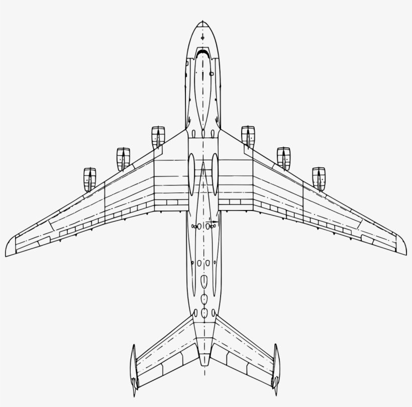 Airplane Top View - Antonov An 225 Dimensions - Free Transparent PNG ...