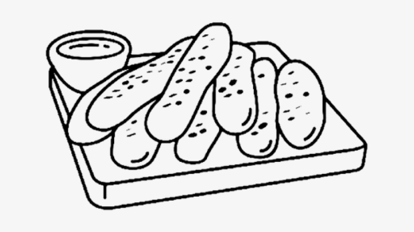 Drawn Bread Bread Stick - Line Art - Free Transparent PNG Download - PNGkey