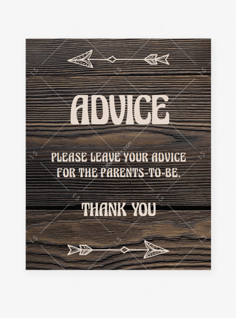 Rustic Wood Baby Shower Advice Sign Printable By Littlesizzle - Poster ...