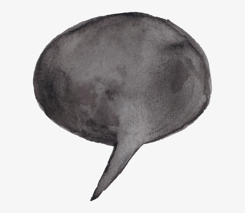 Free Download - Black Watercolor Speech Bubble - Free Transparent PNG ...