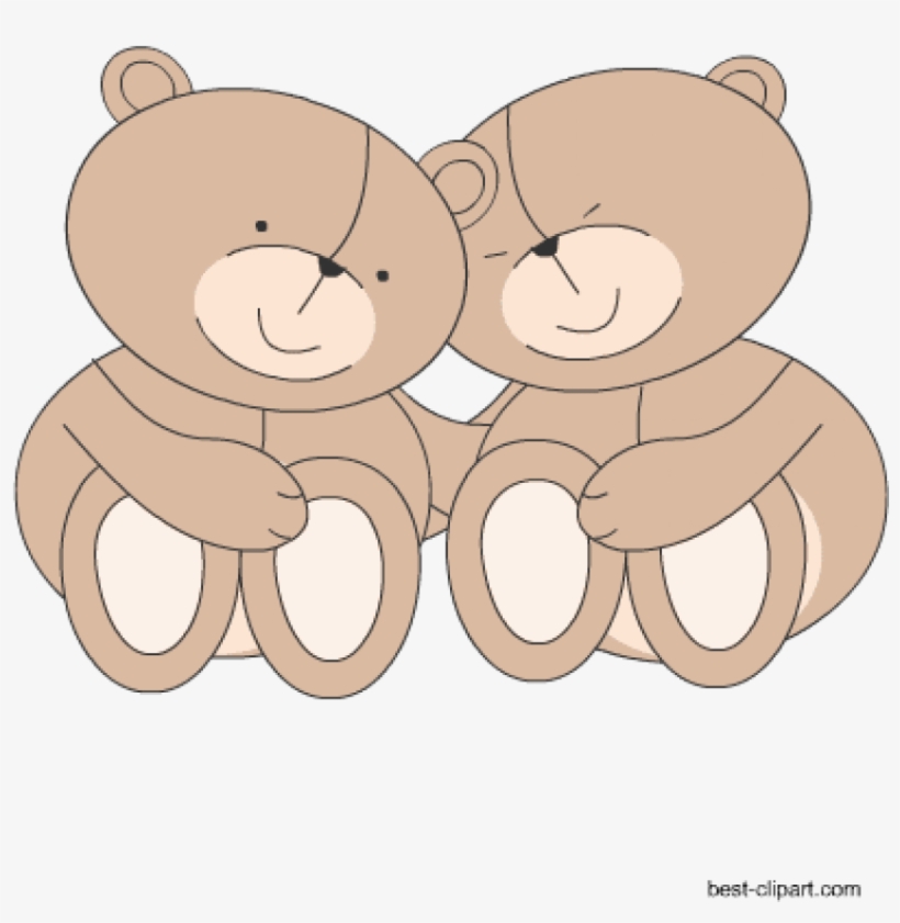 Cute Teddy Bears Valentine Clip Art - Cute Teddy Love Quotes - Free ...