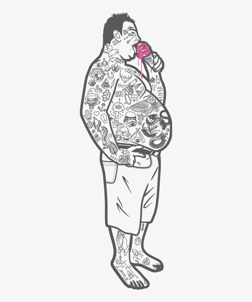 Drawing Of A Fat Man Eating Ice Cream - Fat Man Drawing Easy - Free ...