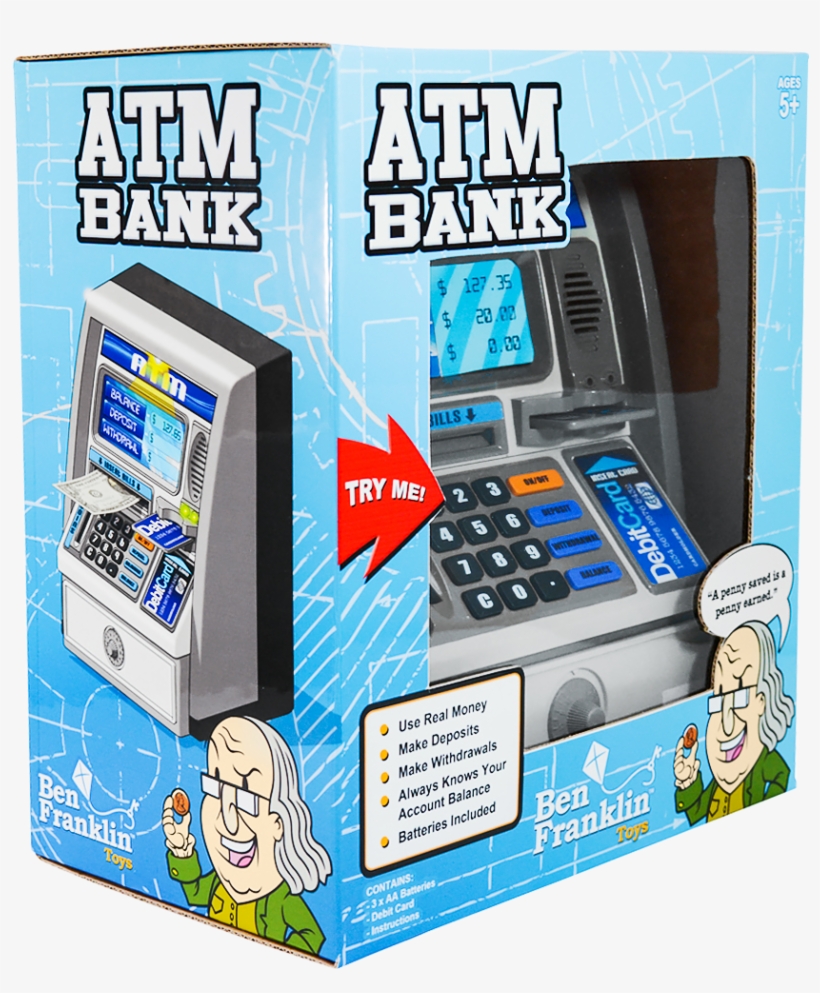 Atm Machine - Ben Franklin Talking Atm Bank - Free Transparent PNG ...