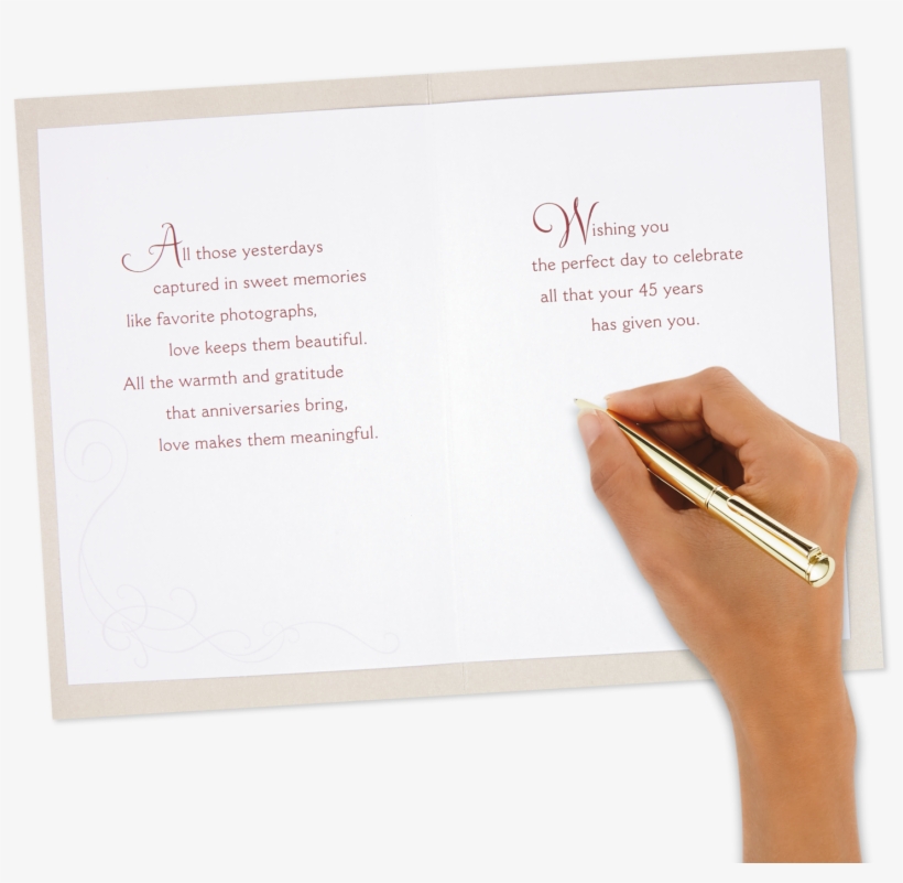 Scrollwork 45th Anniversary Card - Calligraphy - Free Transparent PNG ...