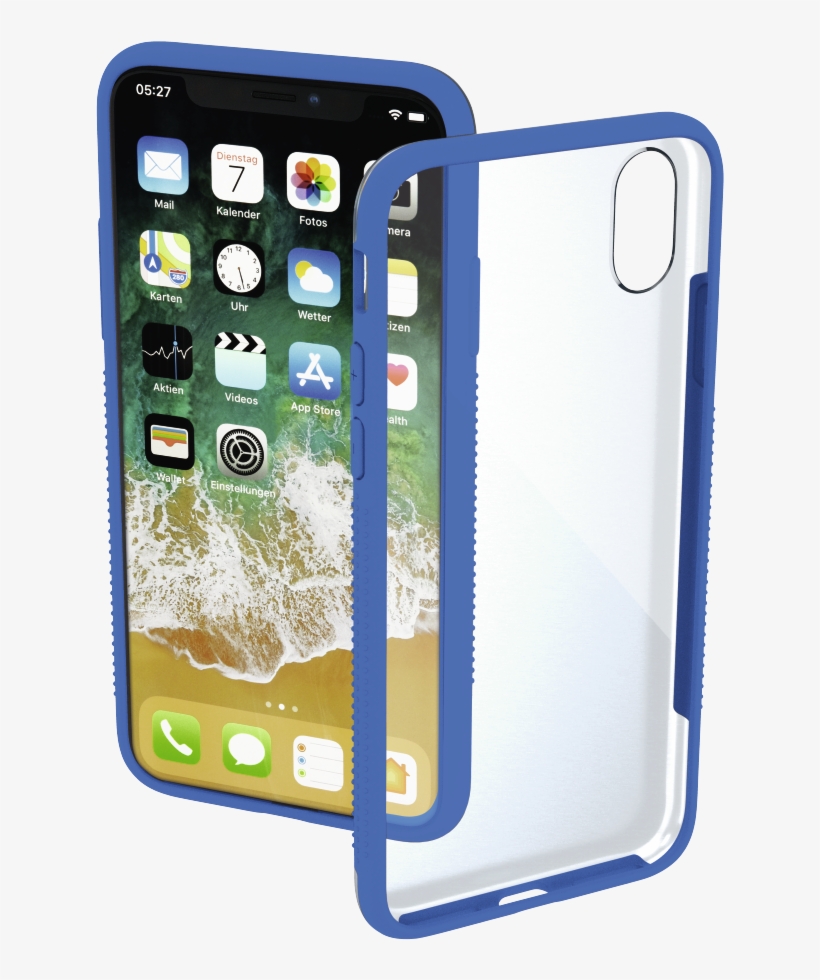 "frame" Cover For Apple Iphone X, Transparent/blue - Iphone Xr - Free ...
