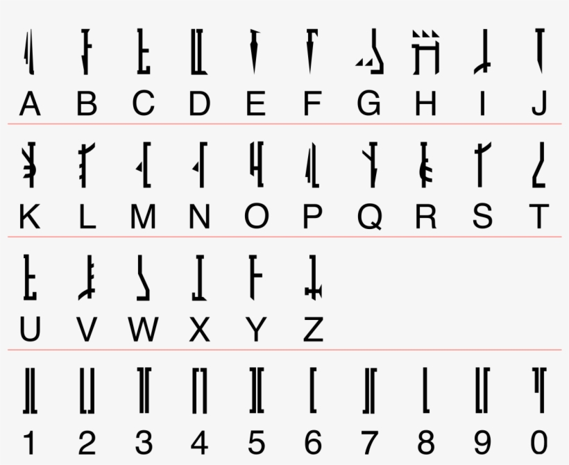 Mandalorian Alphabet, Updated - Star Wars Mandalorian Script - Free ...