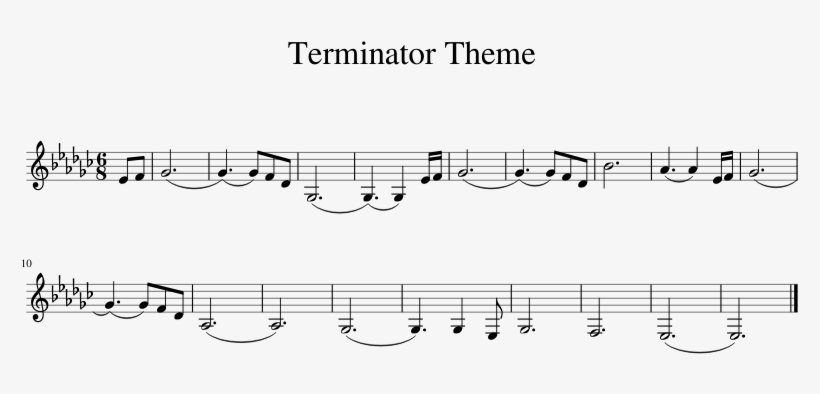 Terminator Theme Sheet Music 1 Of 1 Pages - Terminator Theme Song For ...