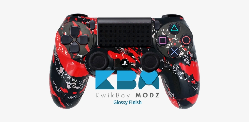 Custom Red Splatter Ps4 Controller - Kwikboy Modz - Free Transparent PNG Download - PNGkey