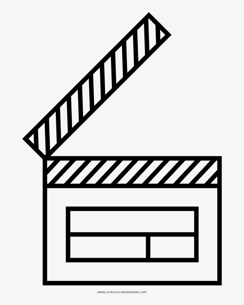 Clapper Board Coloring Page - Line Art - Free Transparent PNG Download ...
