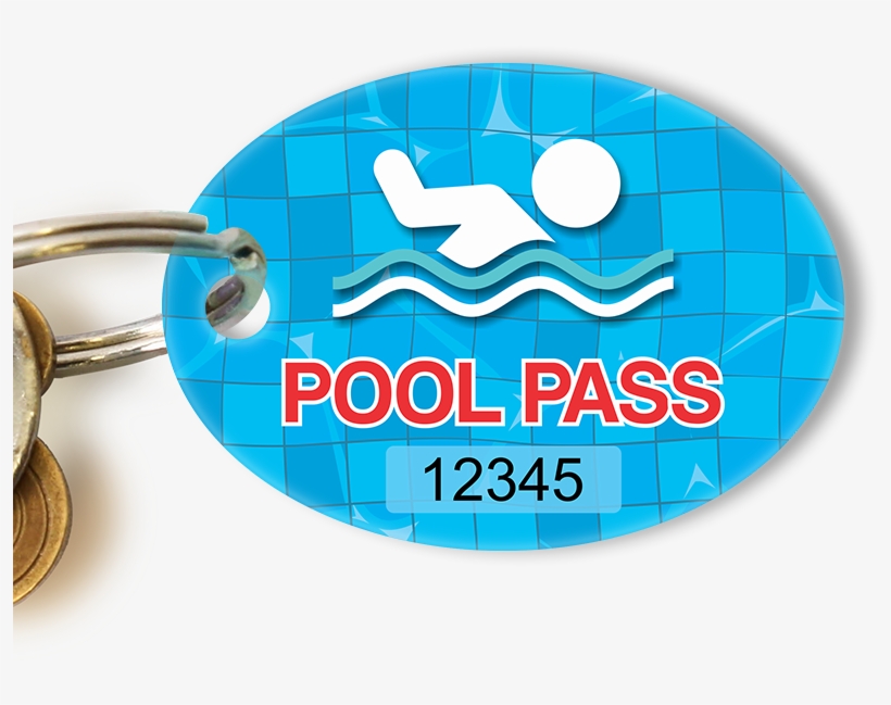 Pool Pass Swimmer Tag In Oval Shape - Pool Pass - Free Transparent PNG ...