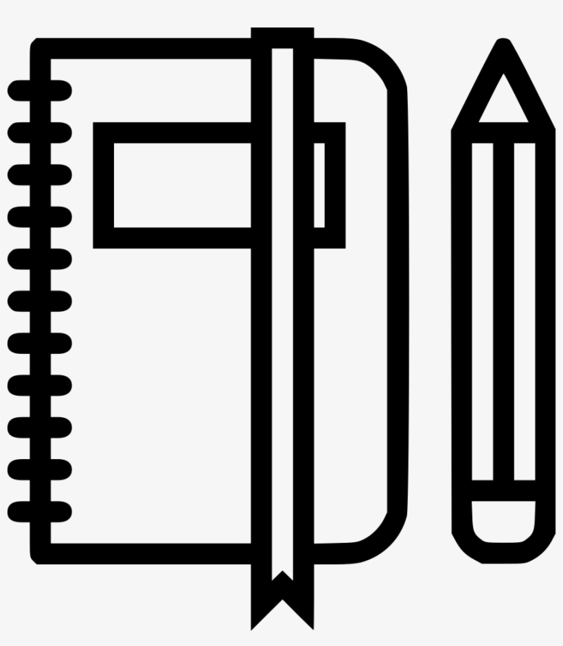 Png File Svg - Notebook Pencil White Icon Png - Free Transparent PNG ...