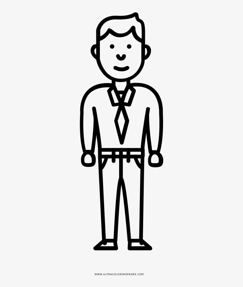 Office Worker Coloring Page - Cartoon - Free Transparent PNG Download ...