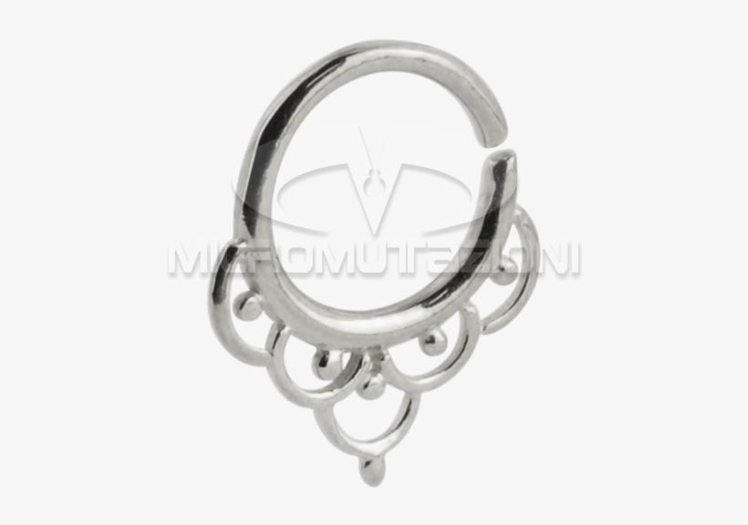 Silver Indian Ornament Septum Ring Septum - Circle - Free Transparent ...