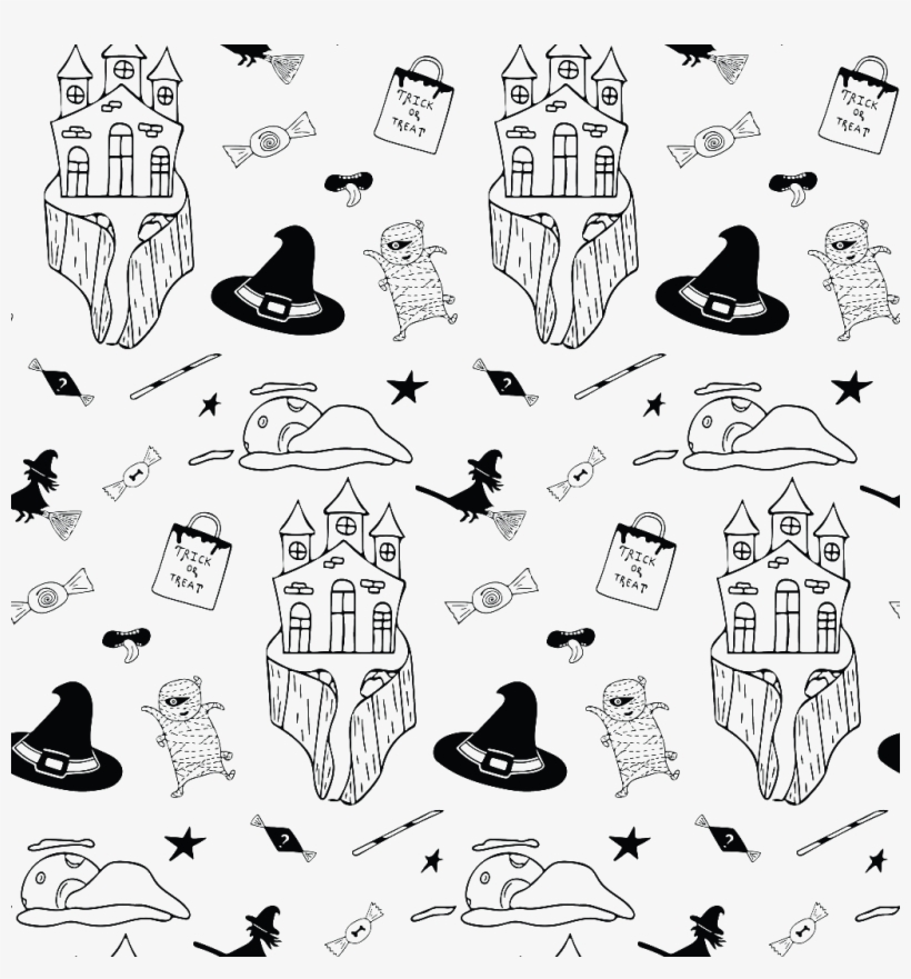 Line Drawing Halloween Vector - Sketch - Free Transparent PNG Download ...