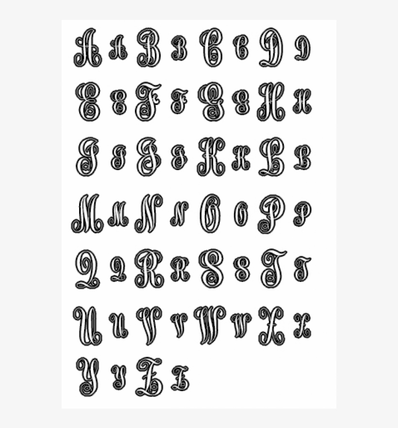 Fancy Monogram Font - Monochrome - Free Transparent PNG Download - PNGkey