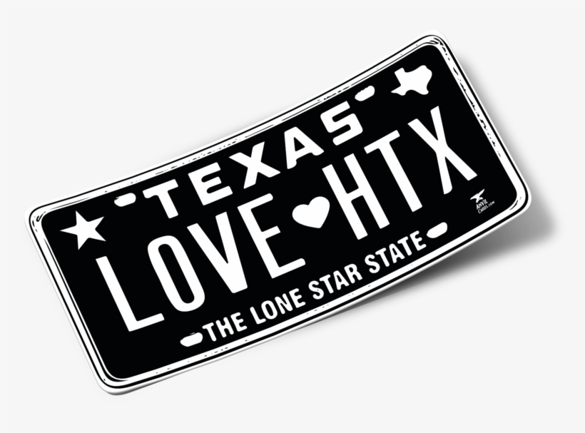 Love Htx Texas License Plate Sticker - Free Transparent PNG Download ...