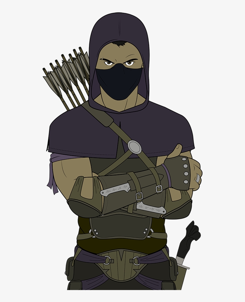 Generic Assassin Character Specializing In Knives And - Cartoon - Free ...