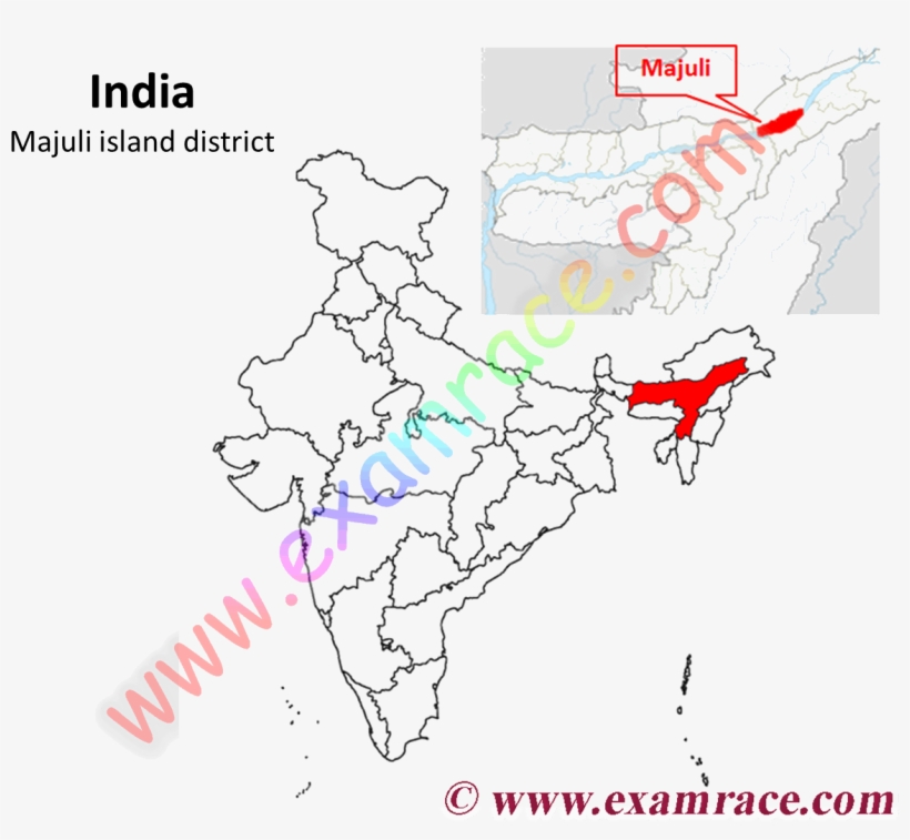 Majuli Island District Location On India Map - Ceramic - Free ...