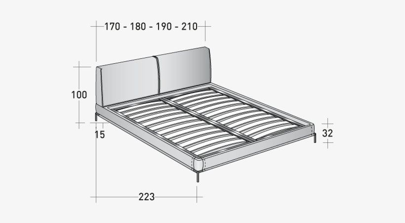 Adjustable Slatted Base - Double Bed Size In Mm - Free Transparent PNG ...