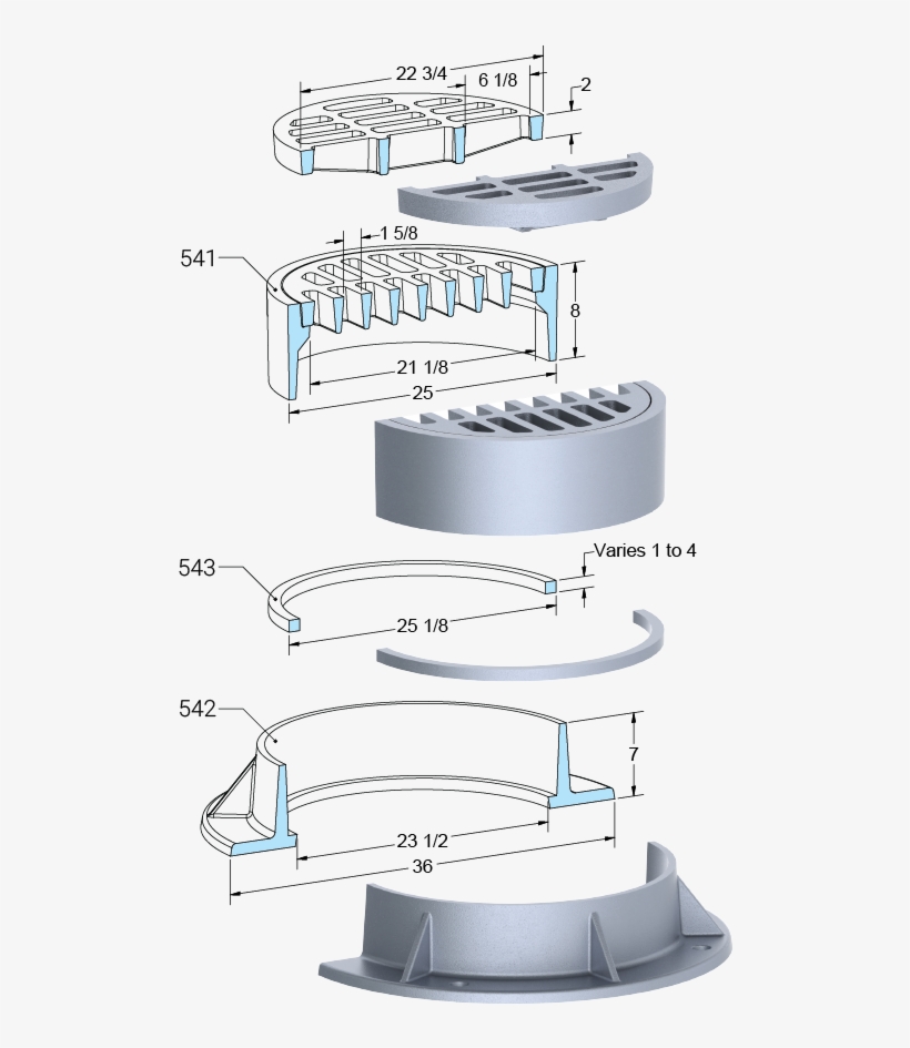 Usf 540 Ring And 5640 Grate - Diagram - Free Transparent PNG Download ...
