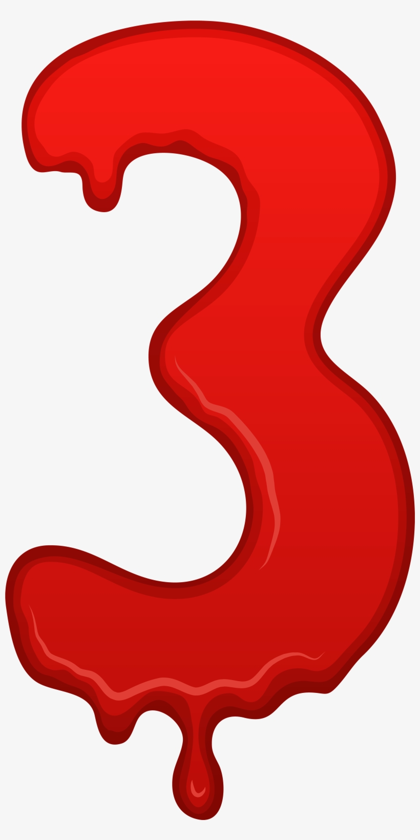 Bloody Number Three Png Clip Art Image - Bloody Number Png - Free ...